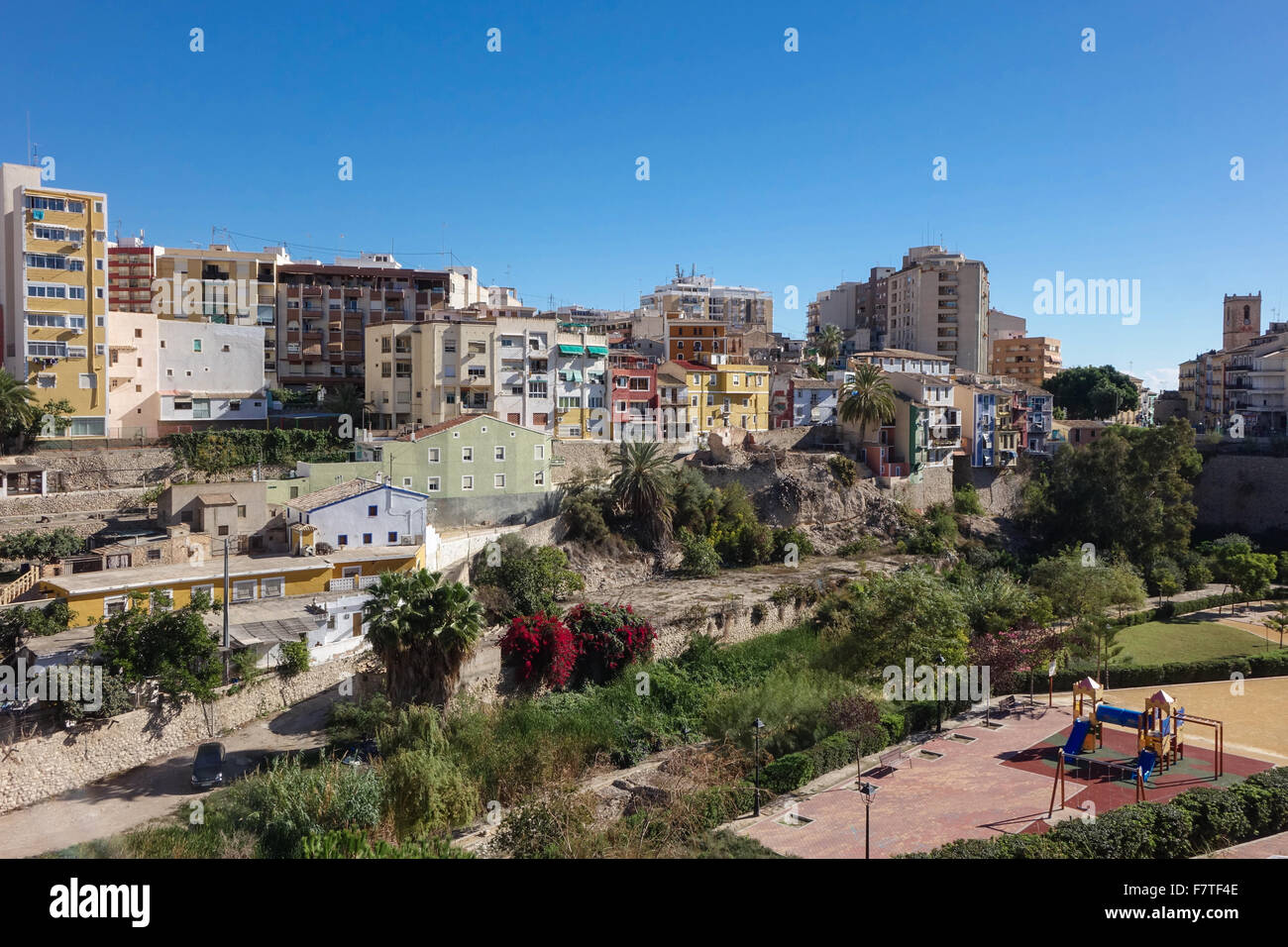 La Vila Joiosa or Villajoyosa, Alicante, Spain. A coastal resort with ...