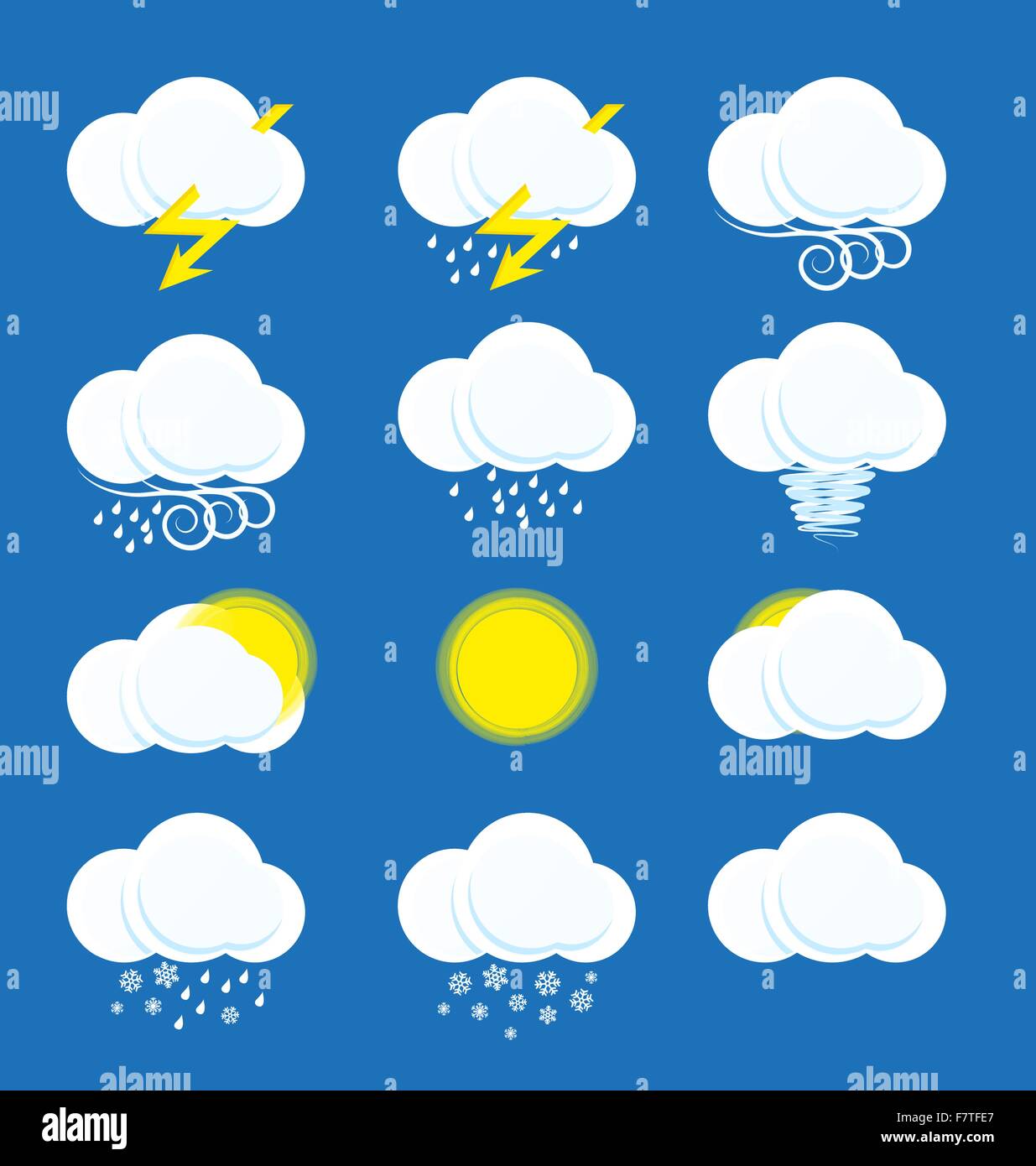 Weather icons sun rain snow Stock Vector Images - Alamy