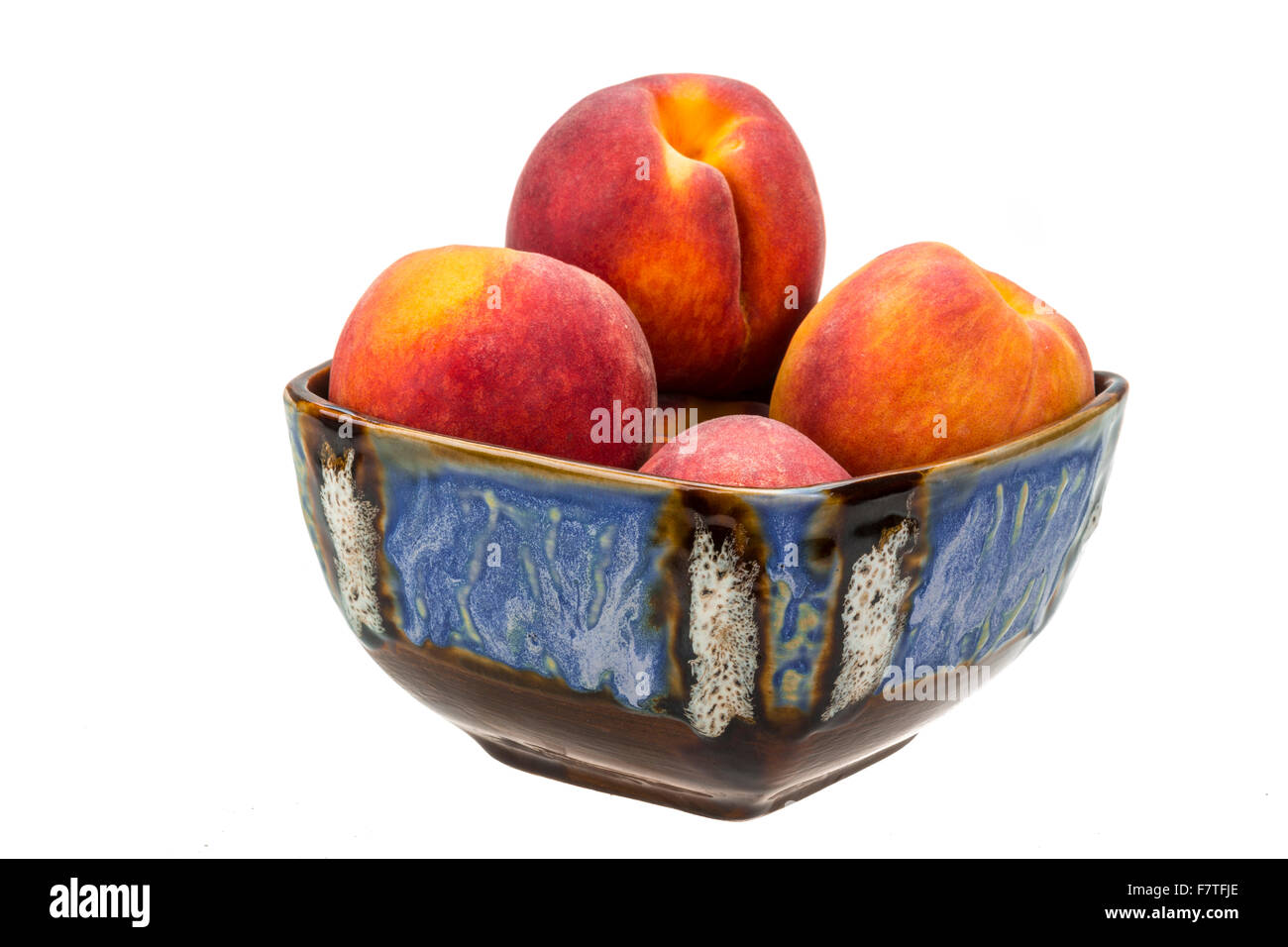Bright ripe peaches isolated Stock Photo - Alamy