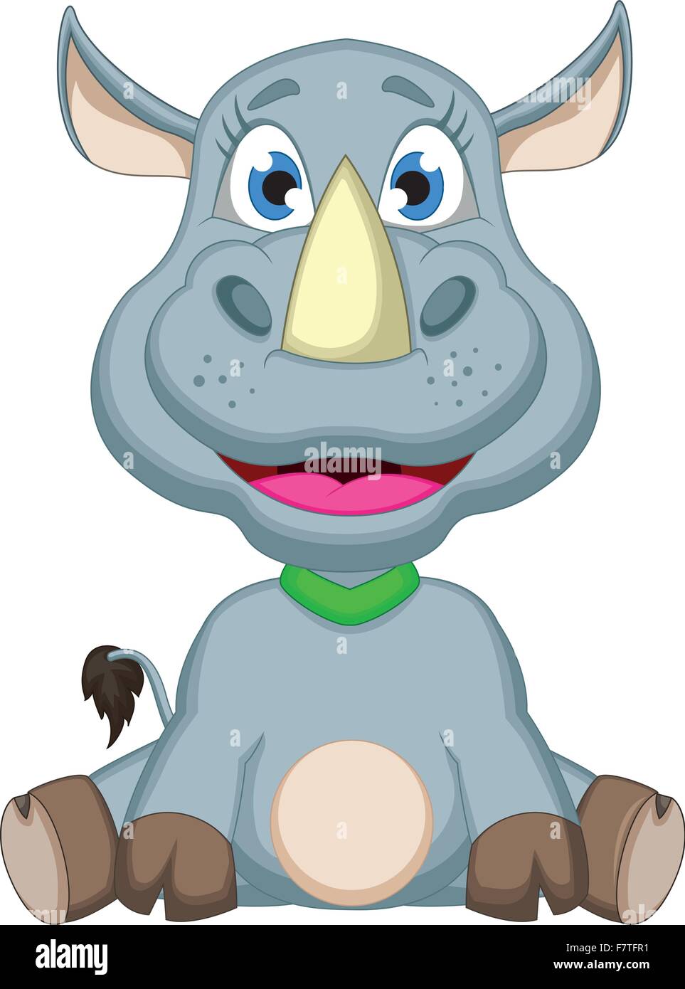 cute rhino cartoon sitting Stock Vector Image & Art - Alamy