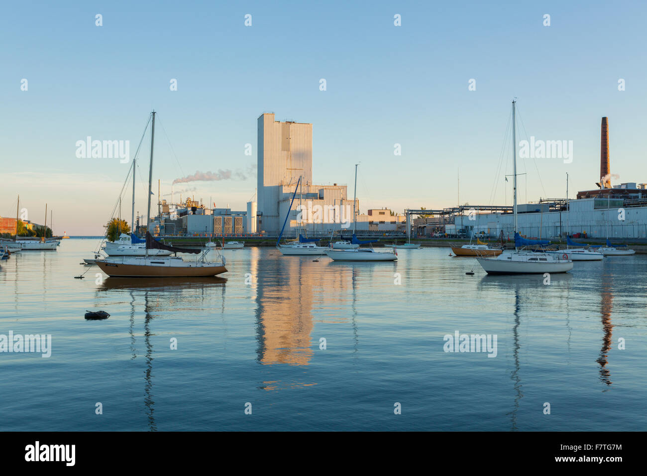 Cameco Fuel Manufacturing Inc. and sailboats at the Port Hope Harbour ...