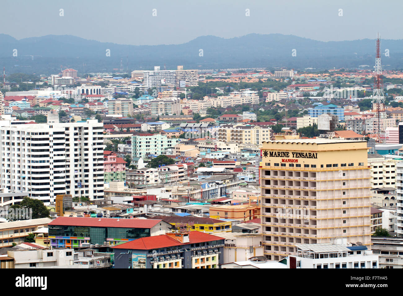 PATTAYA - SEPTEMBER 10 : Pattaya-city birds view September 10, 2011 in ...