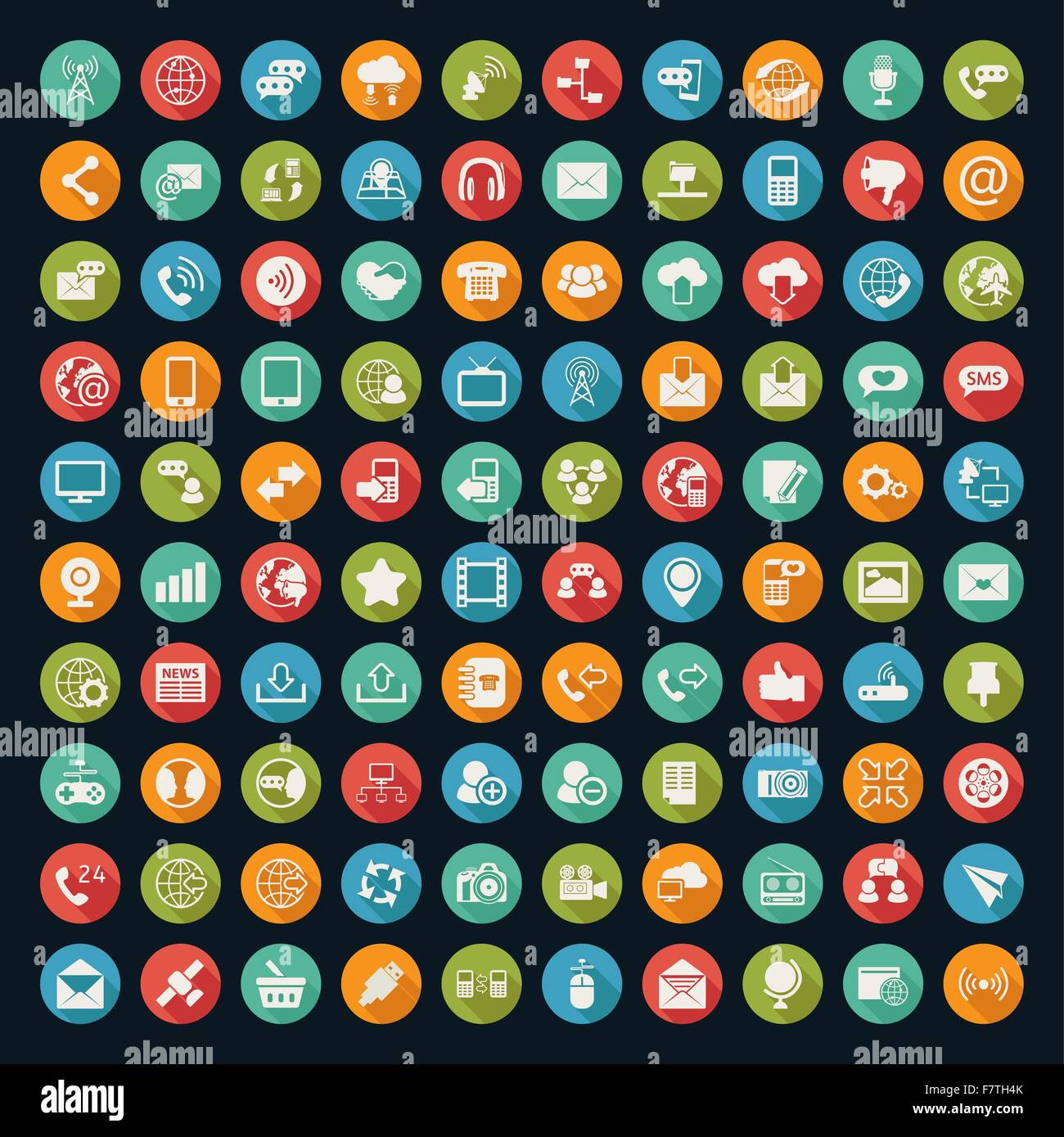 Communication icons with black background Stock Vector Image & Art - Alamy