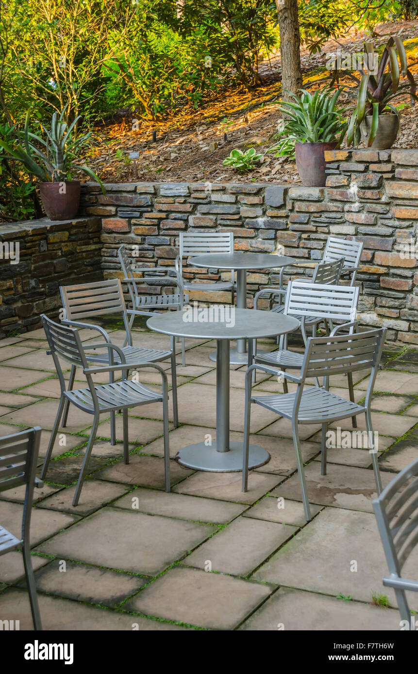 A cozy spot to eat lunch or share coffee with a friend on an outdoor ...