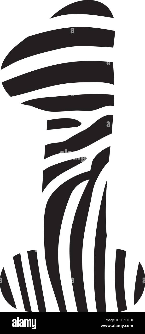 Zebra Print Number 1 Clipart