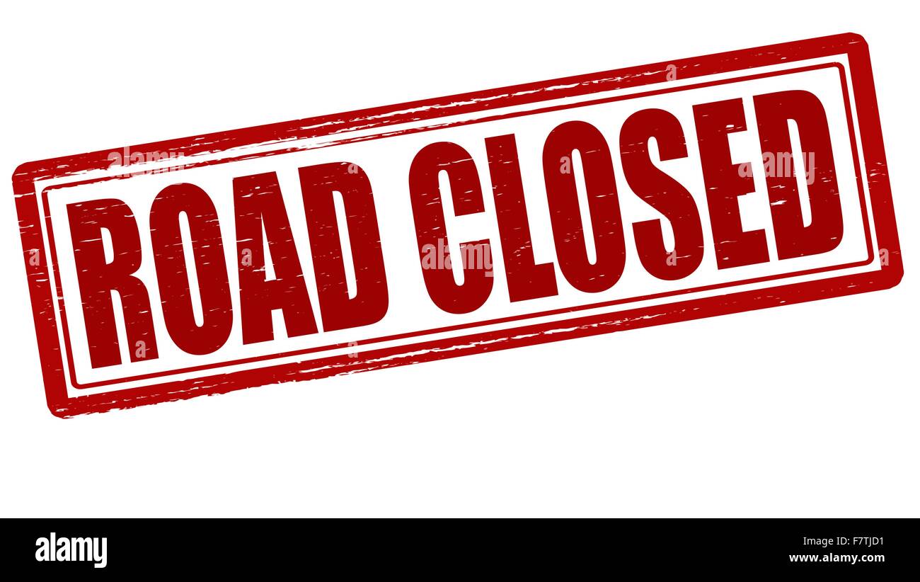 Red rectangular road closed sign Stock Vector Images - Alamy