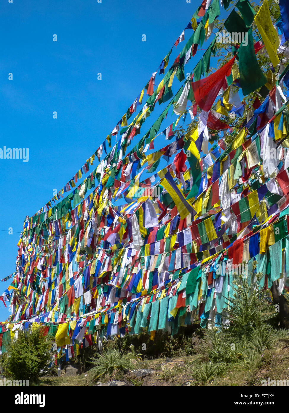 prayer flags at stupa in dharamsala india Stock Photo - Alamy
