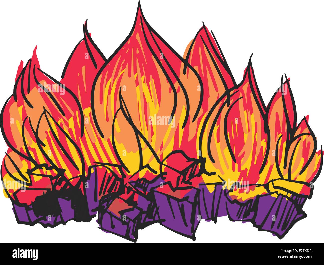Cosy fireplace Stock Vector Images - Alamy