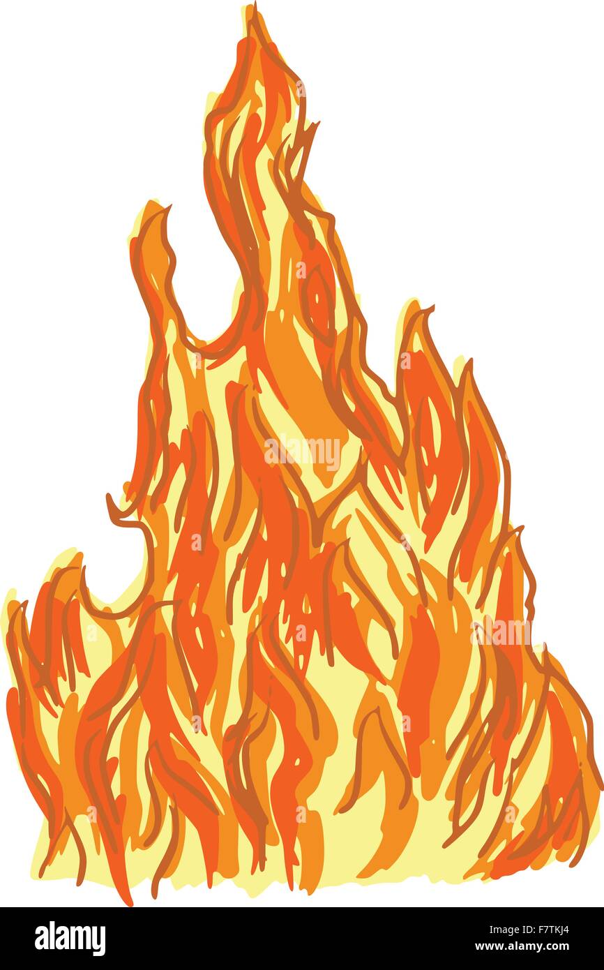 Fireplace burning fire Stock Vector Images - Alamy