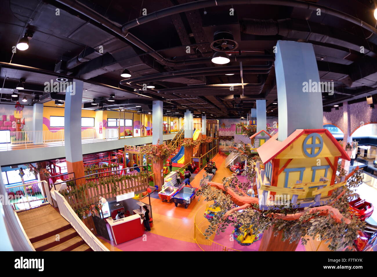 modern shopping mall playground for kids and video games Stock Photo ...