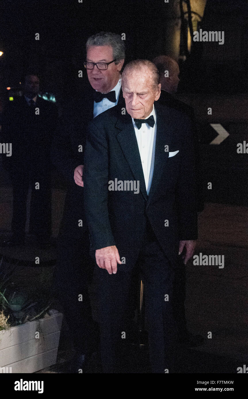 London, UK, 2 December 2015, Duke of Edinburgh attends " Great Barrier ...