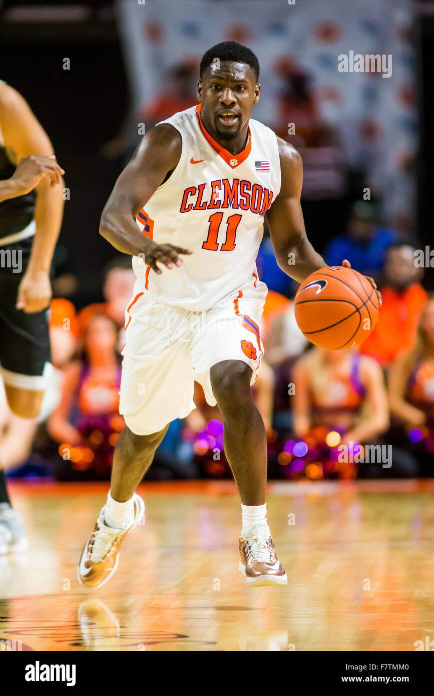 Clemson Tigers guard Ty Hudson (11) during the NCAA Basketball game ...