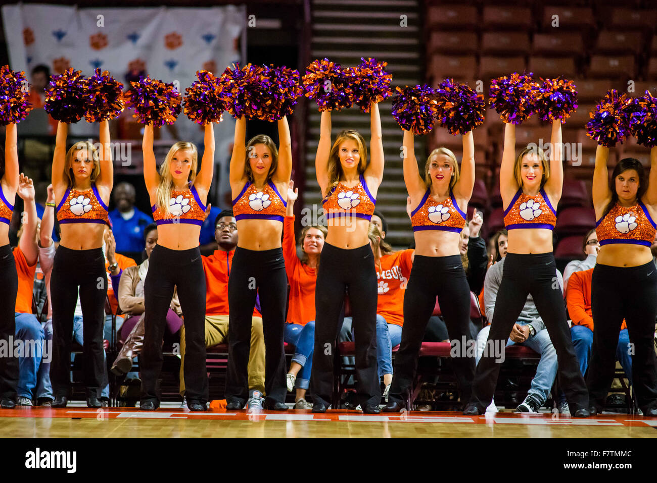 The Clemson Rally Cats during the NCAA Basketball game between USC ...
