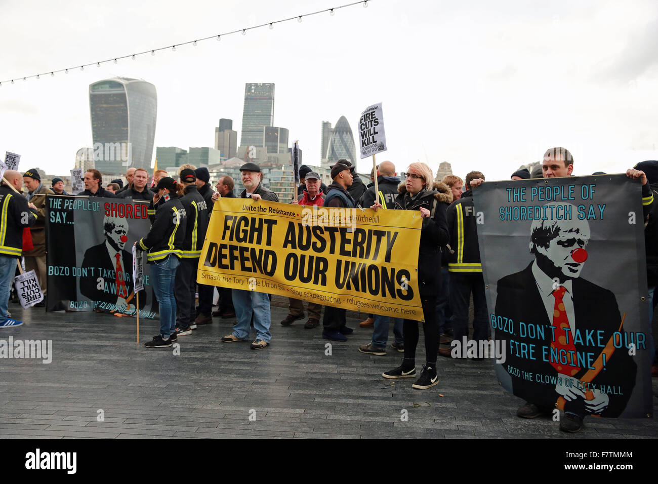 London, UK. 2nd December, 2015. Fire Brigades Union firefighters ...