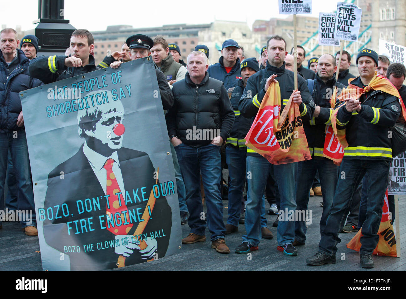 London, UK. 2nd December, 2015. Fire Brigades Union firefighters ...