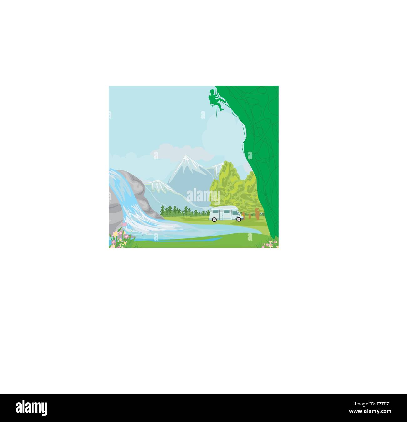 Climbing on a cliff Cut Out Stock Images & Pictures - Alamy