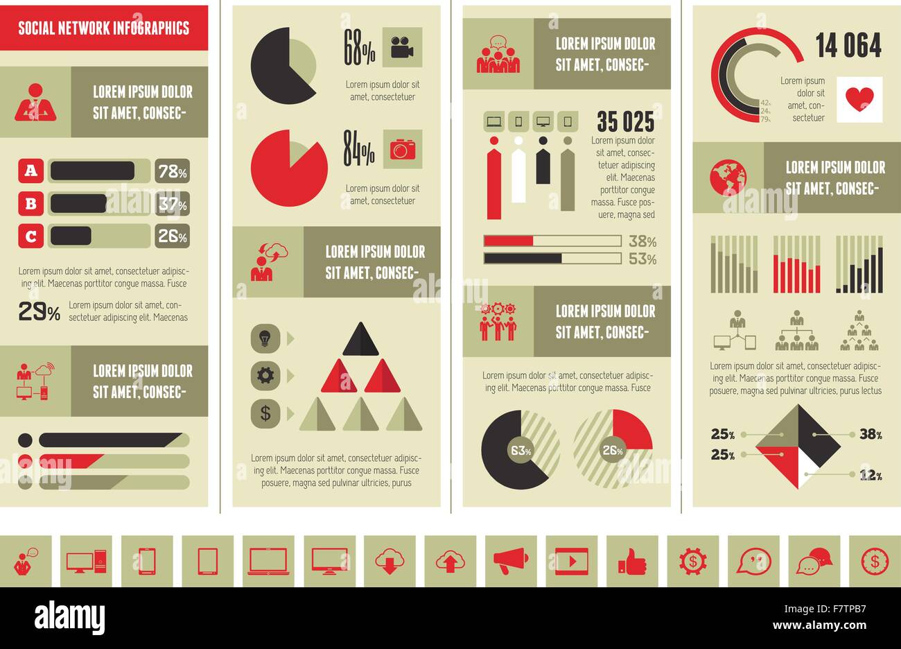 Social Media Infographic Template Stock Vector Image & Art - Alamy