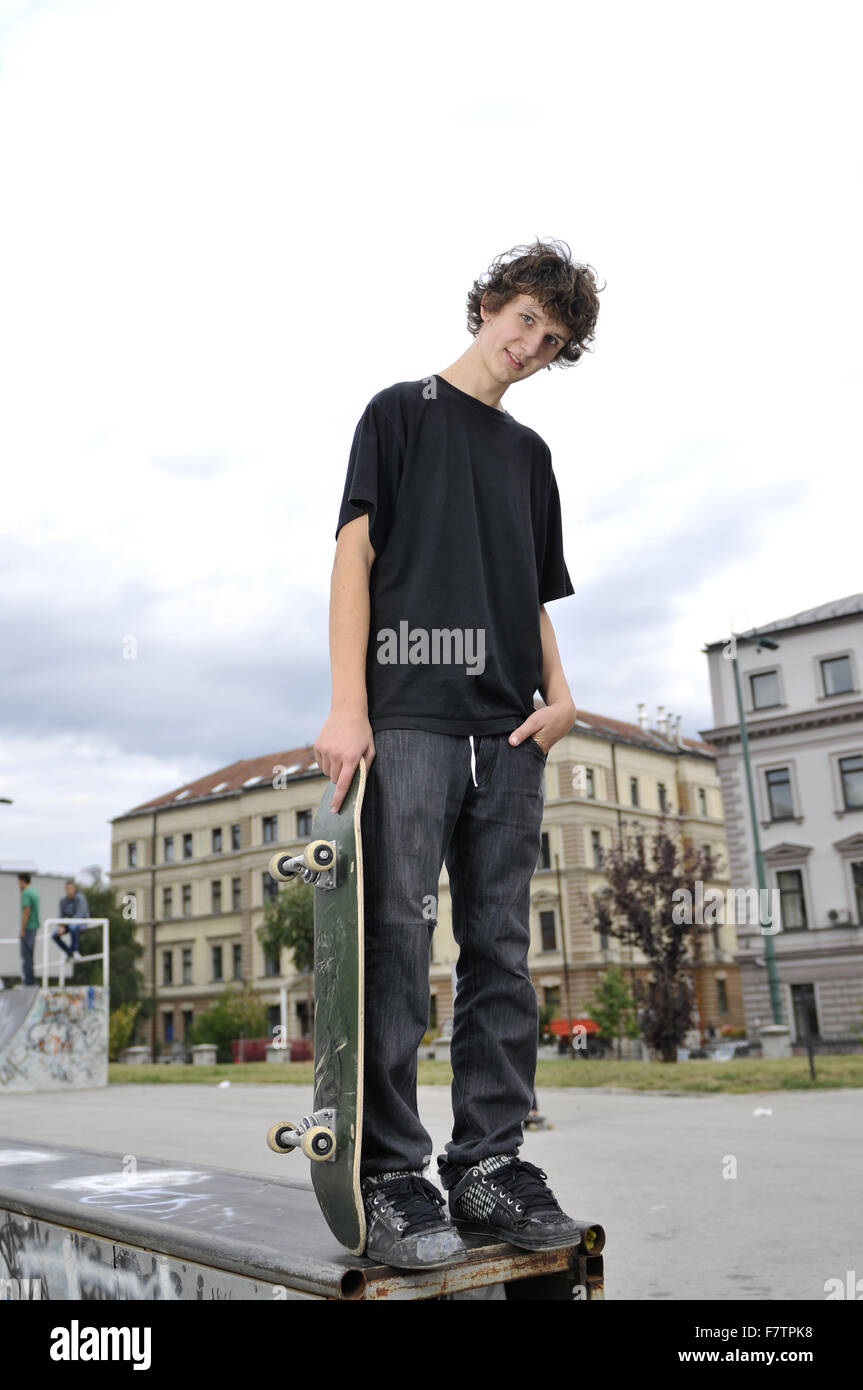 skate boarder portrait Stock Photo - Alamy