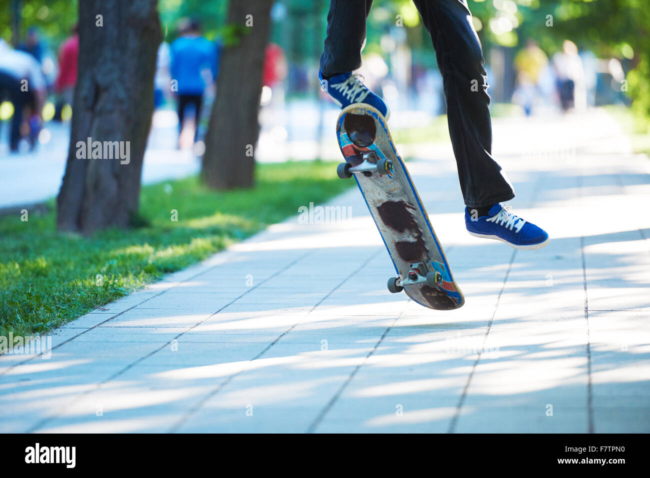 urban scene, closeup of skateboard jump Stock Photo - Alamy