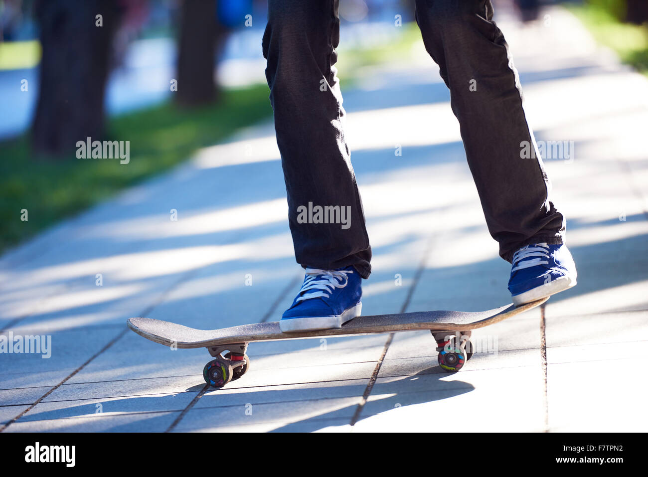 urban scene, closeup of skateboard jump Stock Photo - Alamy