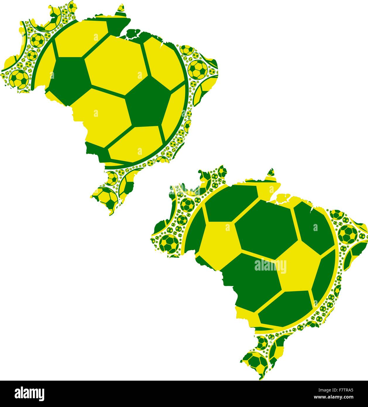 Brazil map with soccer balls Stock Vector Image & Art - Alamy