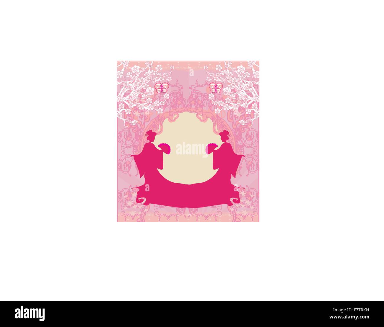 beautiful Asian girl abstract frame Stock Vector Image & Art - Alamy