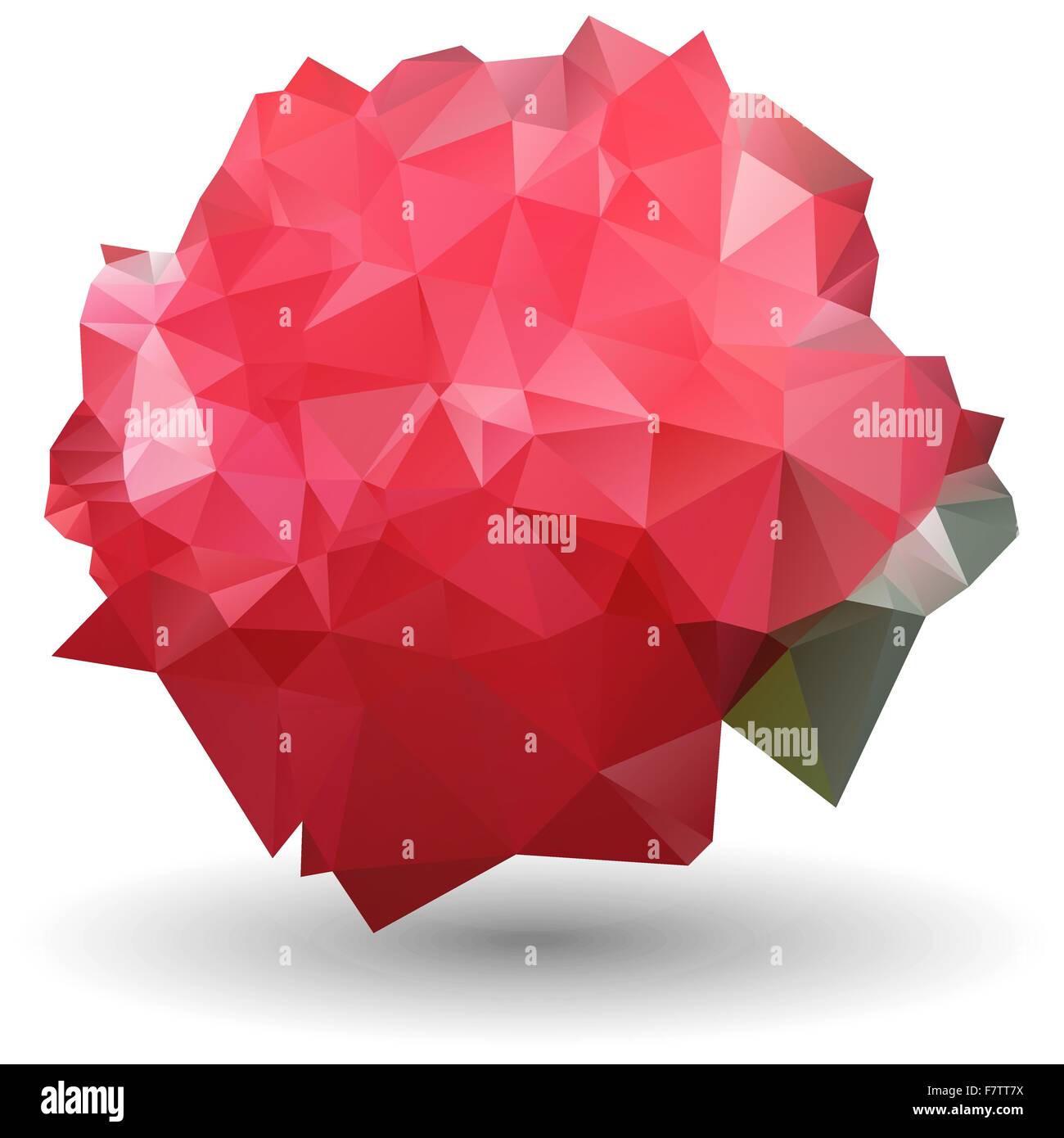 Abstract red rose in origami style on white background hi-res stock ...