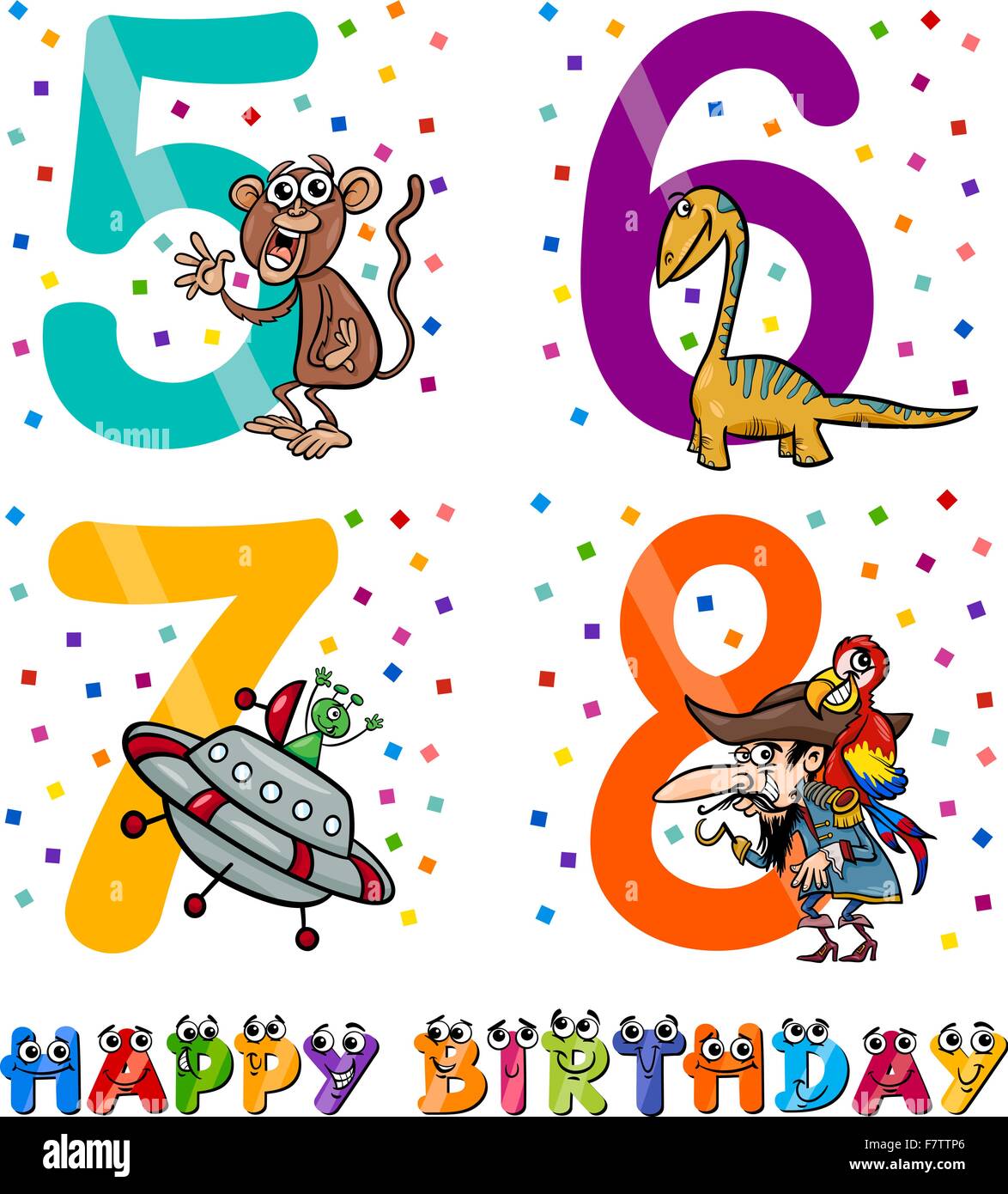 7th birthday Stock Vector Images - Alamy