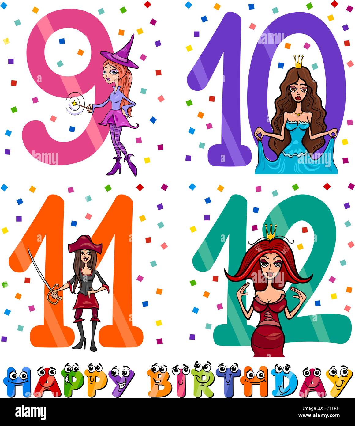 Happy birthday number 11 Stock Vector Images - Alamy