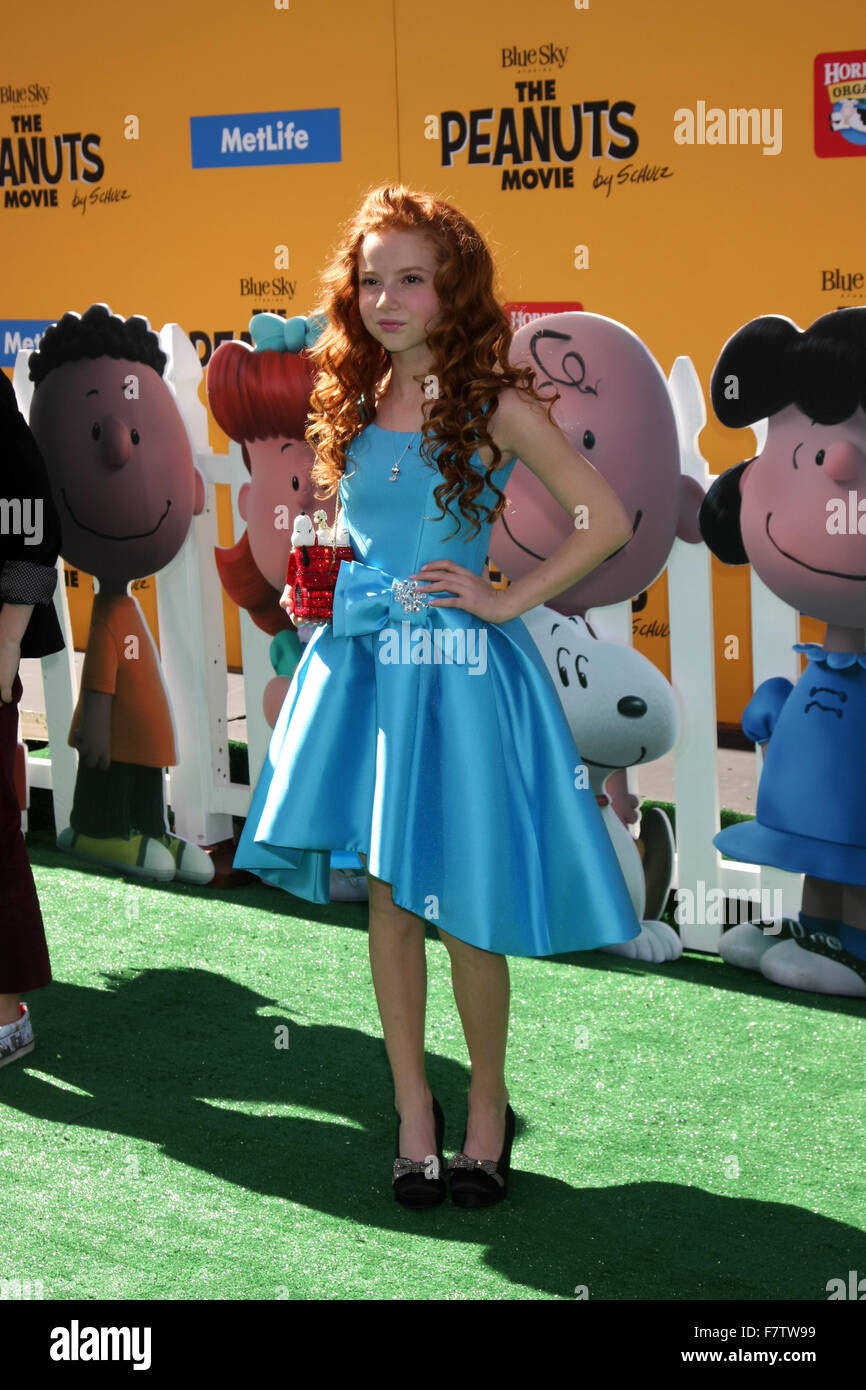 The Peanuts Movie LA Premiere Featuring: Francesca Capaldi Where ...