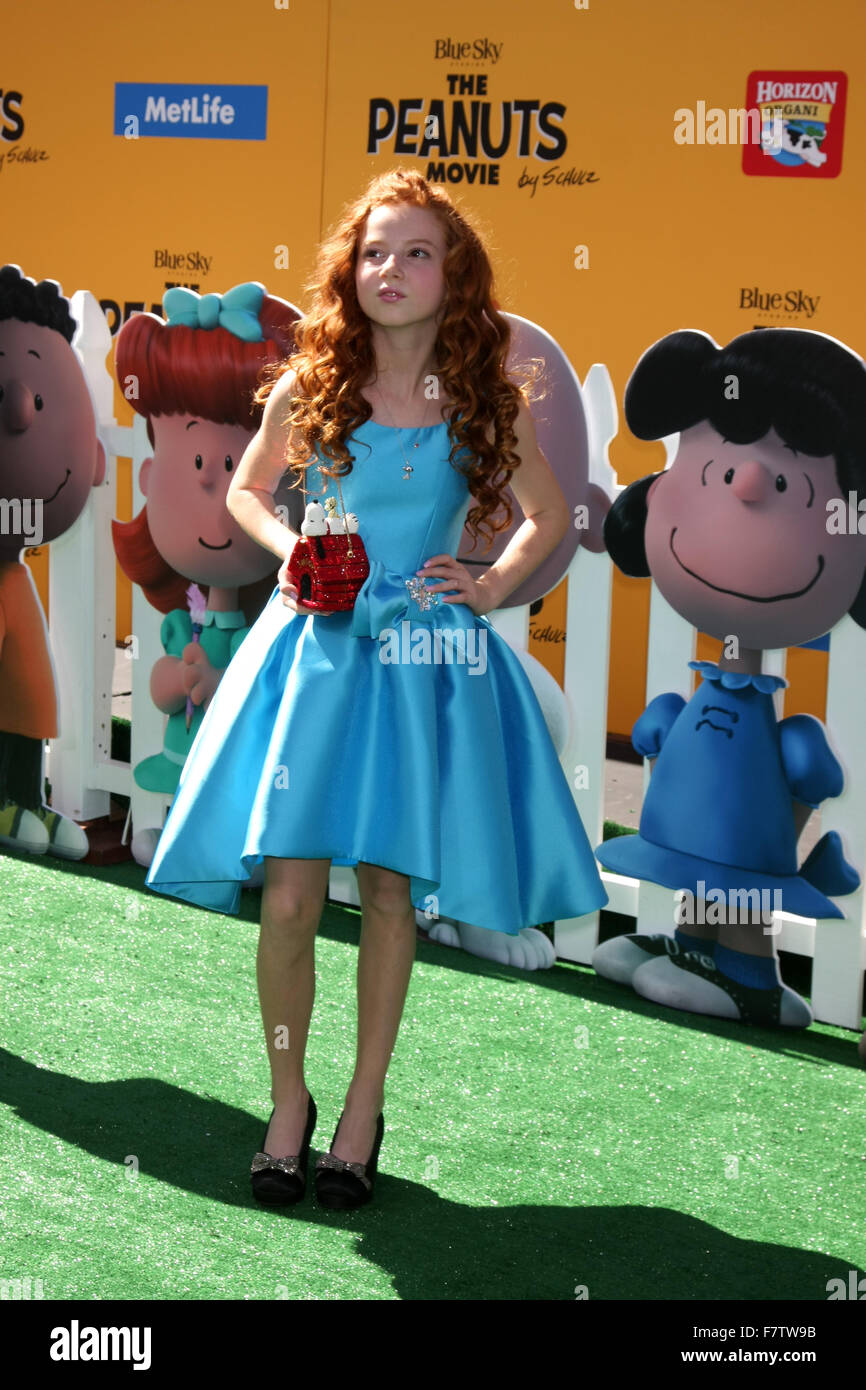 The Peanuts Movie LA Premiere Featuring: Francesca Capaldi Where ...