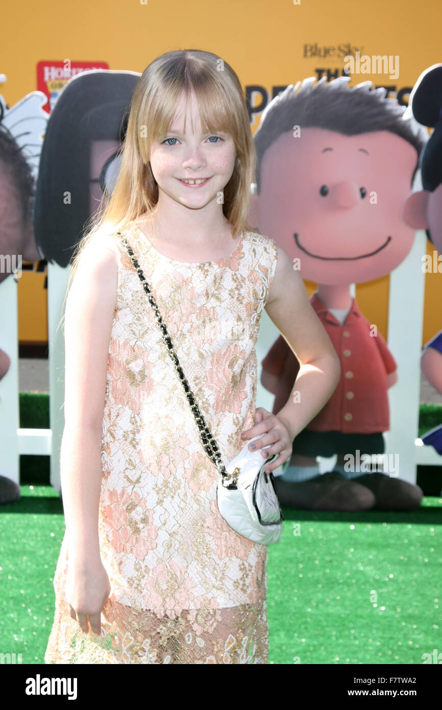 The Peanuts Movie LA Premiere Featuring: Mariel Sheets Where: Westwood ...