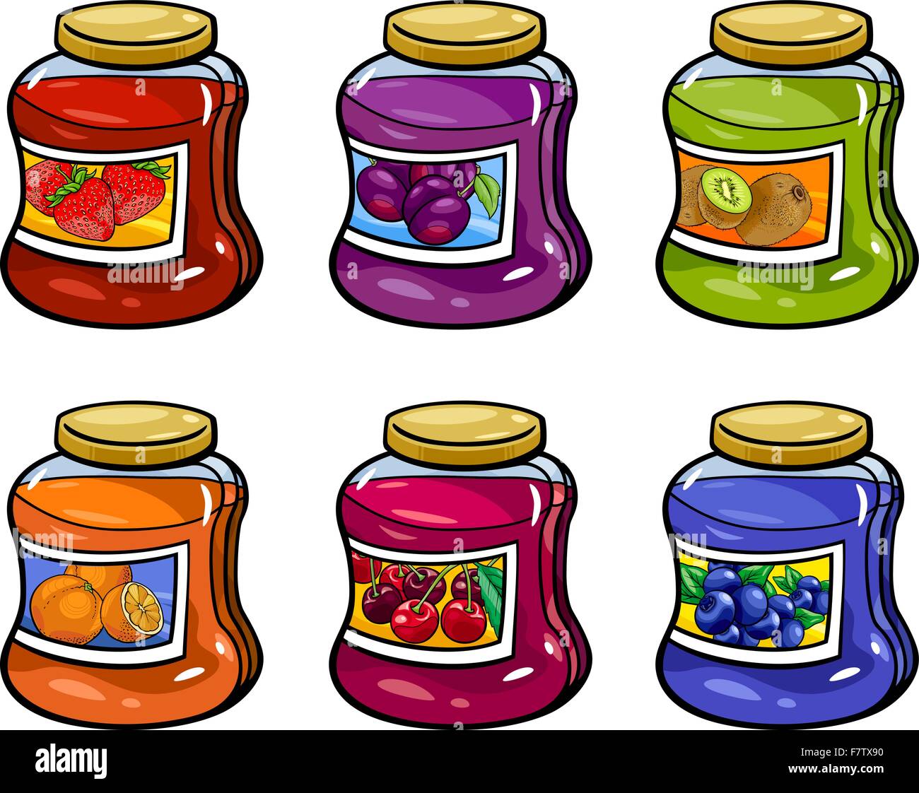 Plum jam in glass Stock Vector Images - Alamy