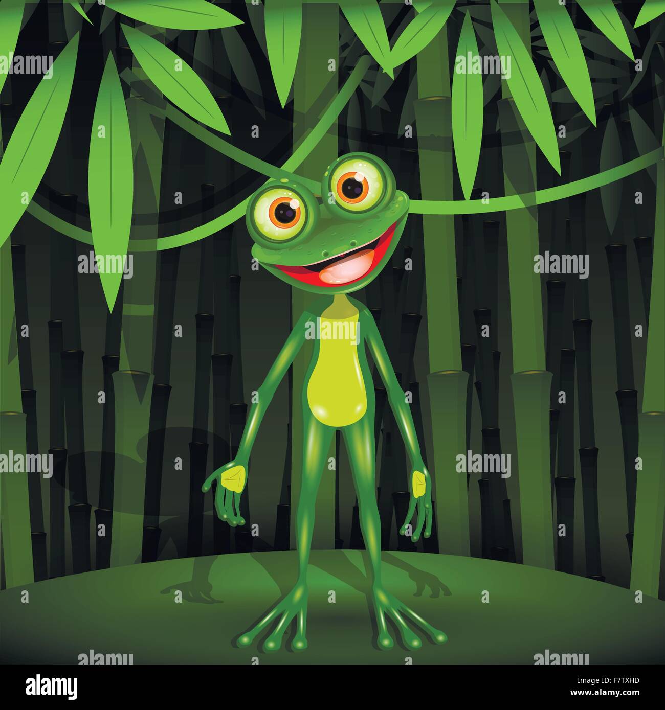 frog in a jungle Stock Vector Image & Art - Alamy