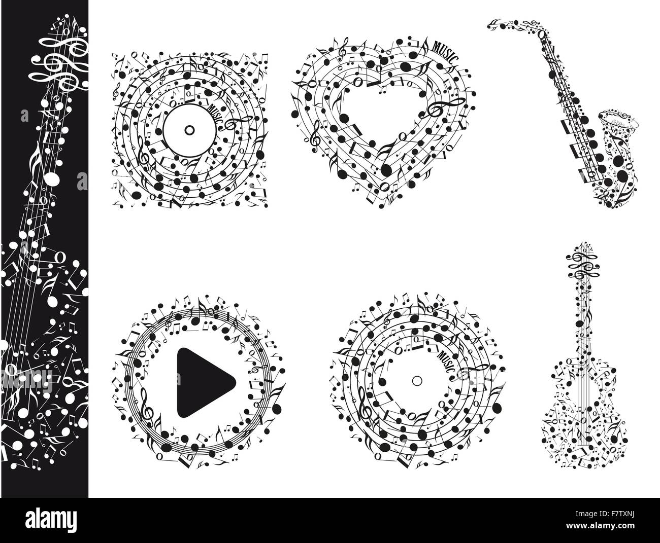 Vector art musical notes Stock Vector Images - Alamy