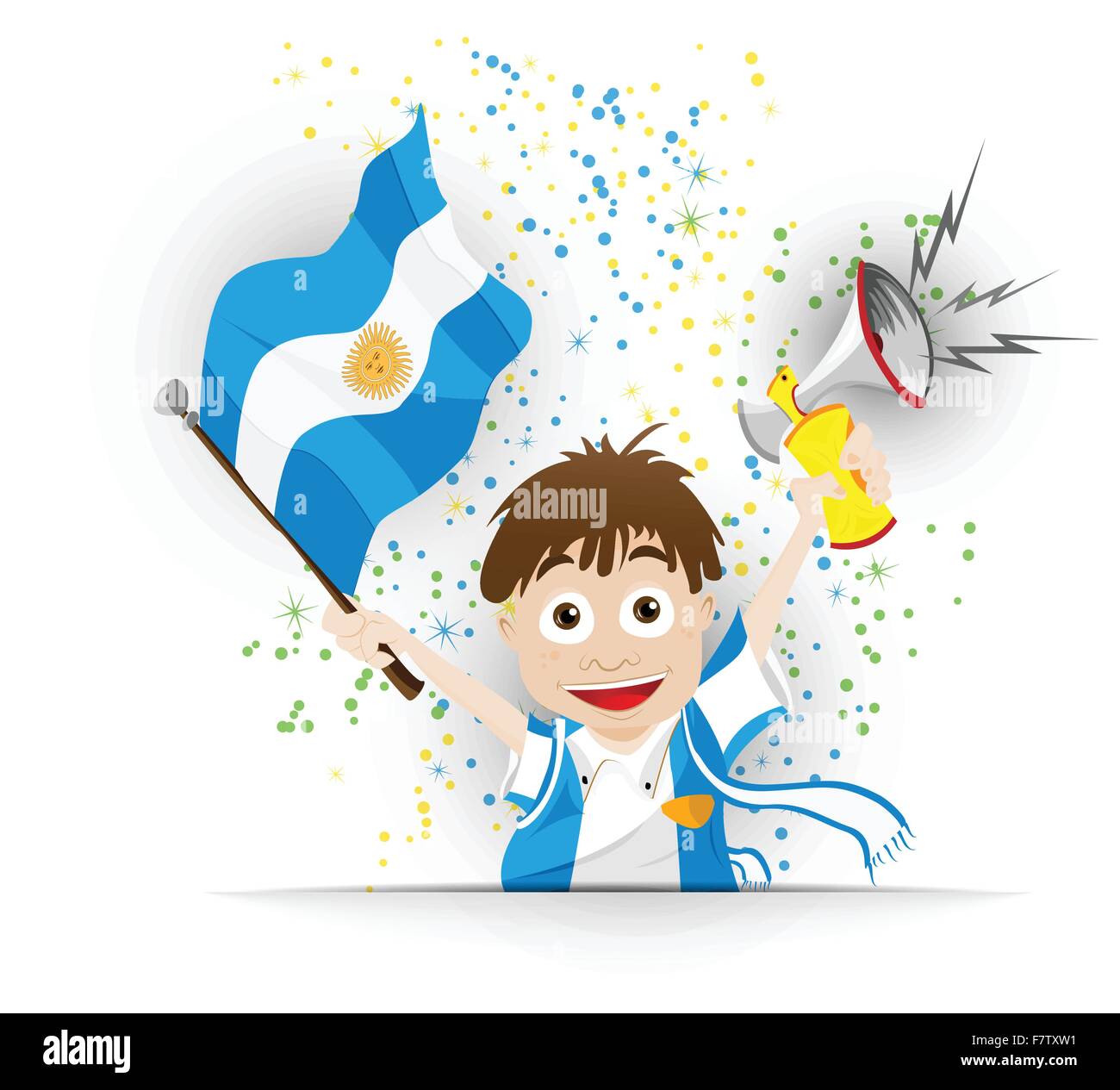 Argentina Soccer Fan Flag Cartoon Stock Vector Image And Art Alamy 