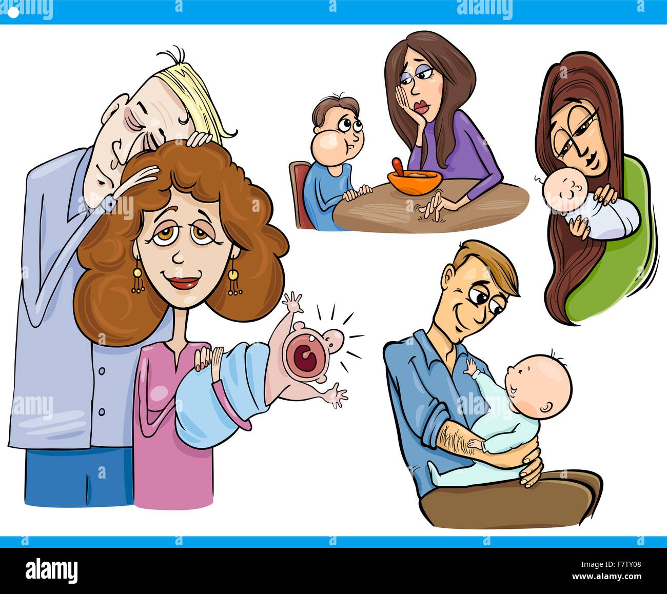 parents and kids cartoon set Stock Vector Image & Art - Alamy