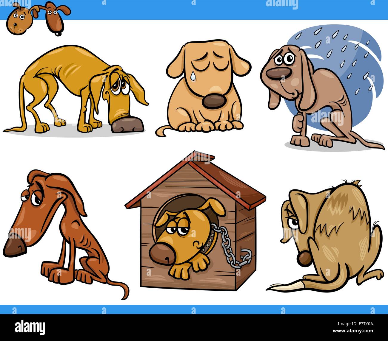 Cartoon illustration sad homeless dog hi-res stock photography and ...