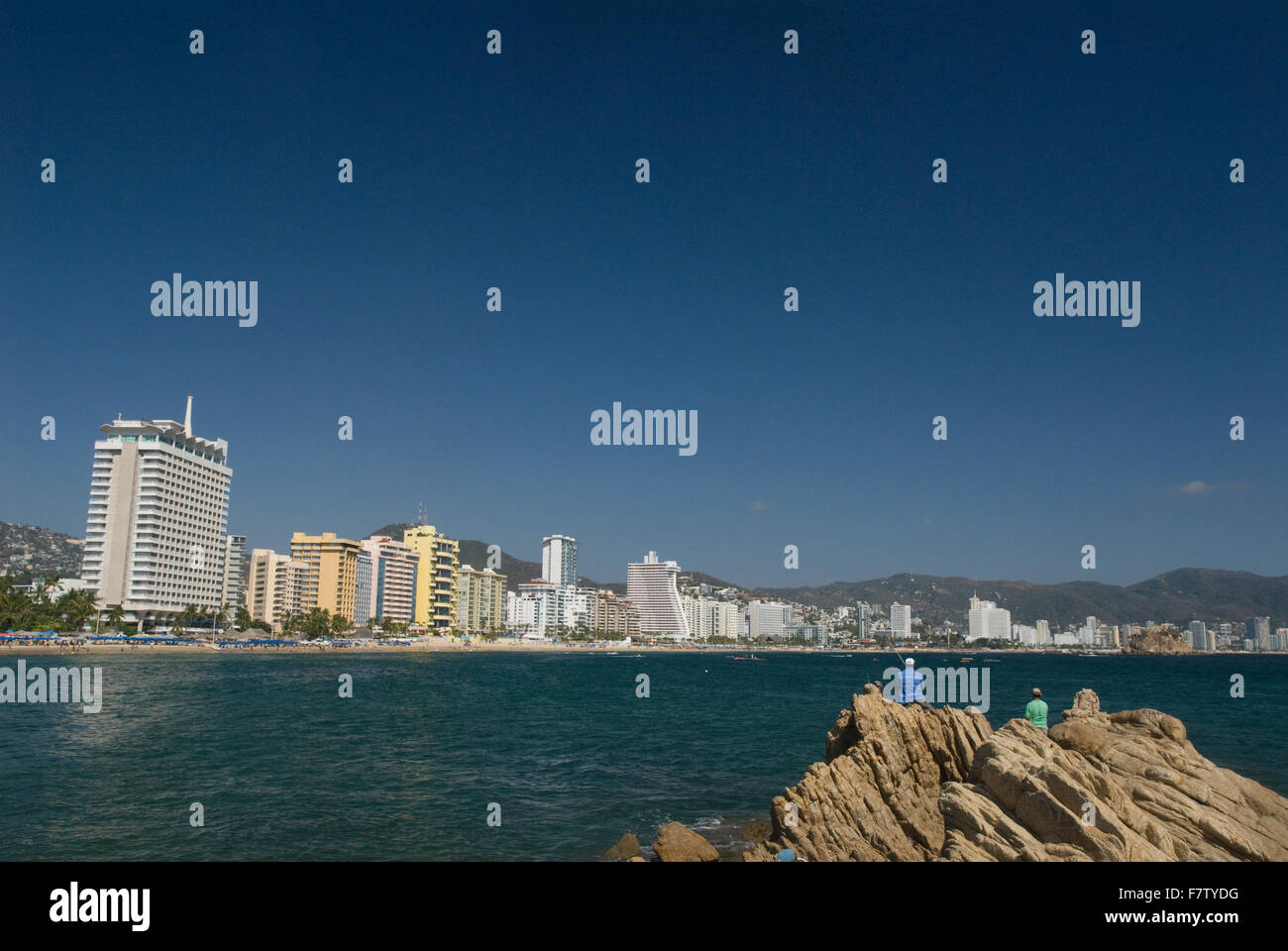 Tourist hotels and beaches along the Avenida Costera Miguel Aleman ...
