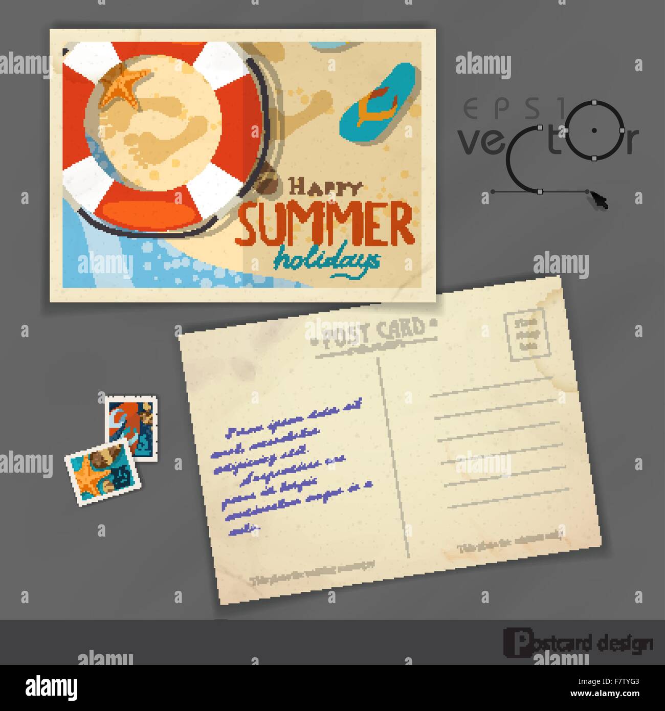 Old Postcard Design, Template Stock Vector Image & Art - Alamy