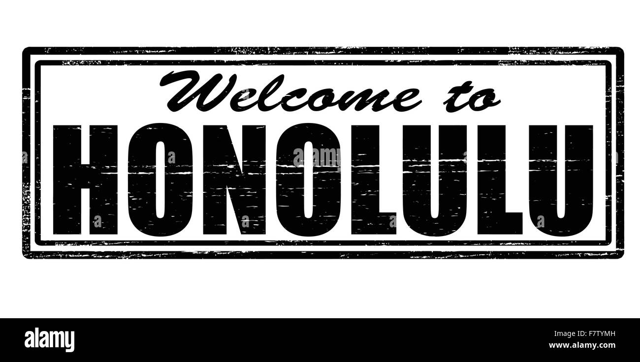 Welcome to Honolulu Stock Vector Image & Art - Alamy