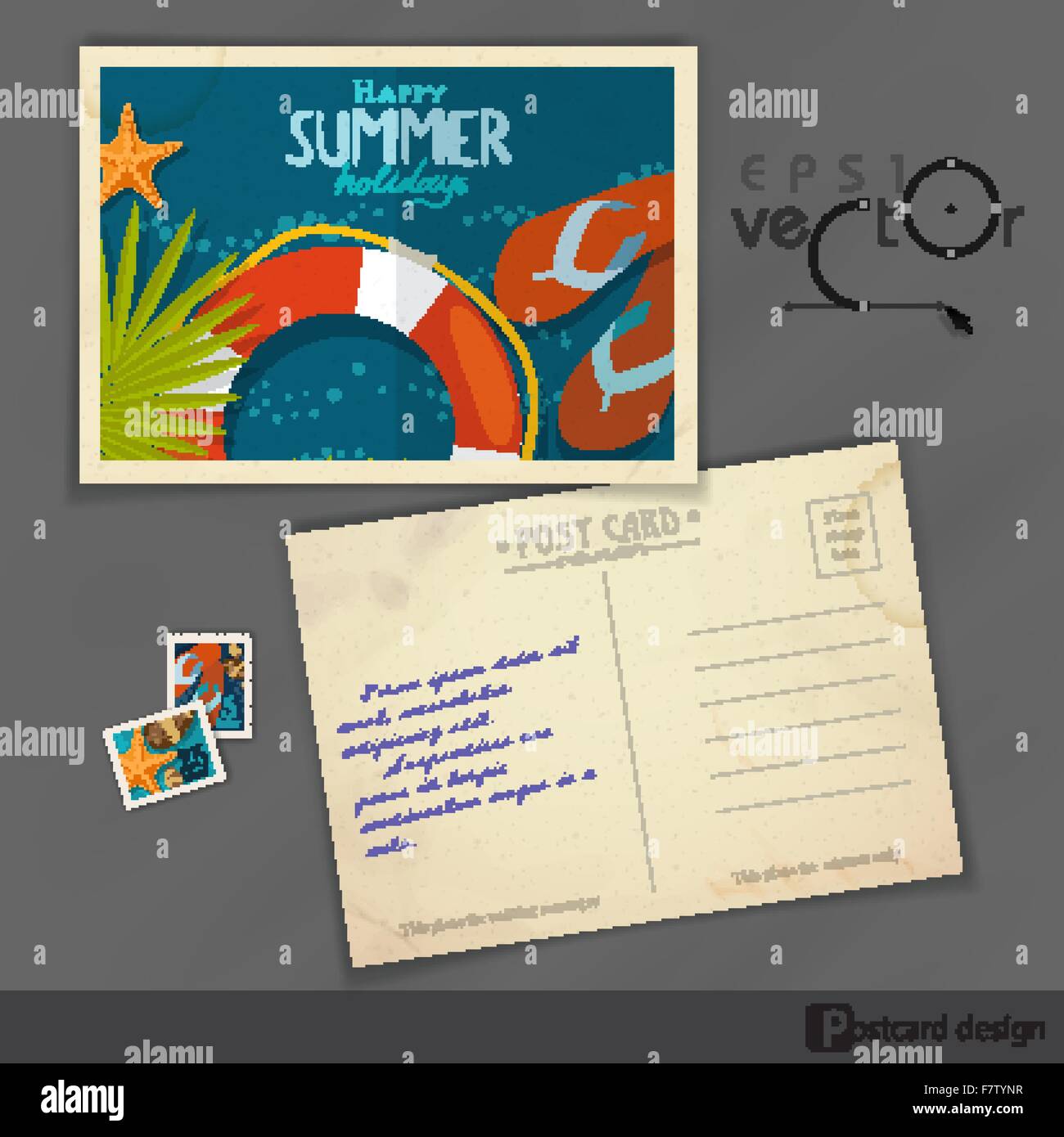 Old Postcard Design, Template Stock Vector Image & Art - Alamy