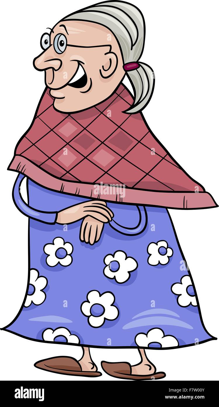 senior grandmother cartoon illustration Stock Vector Image & Art - Alamy