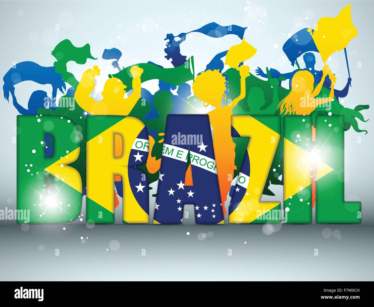 Brazil Sport Fan with Flag and Horn Stock Vector Image & Art - Alamy