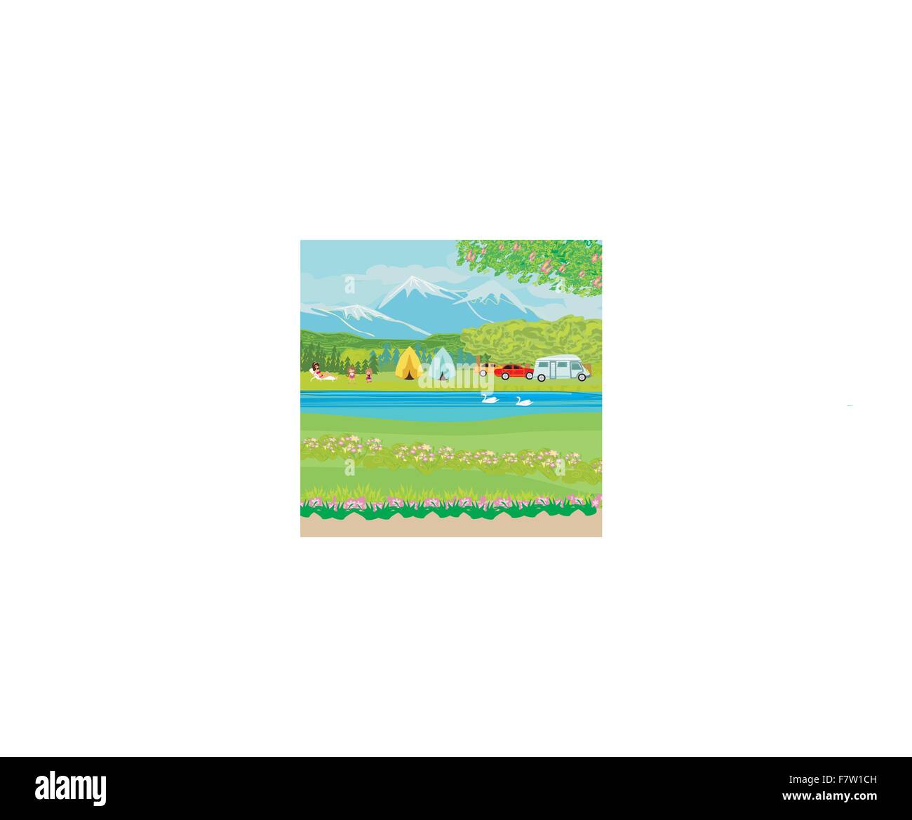 Camping at home Stock Vector Images - Alamy