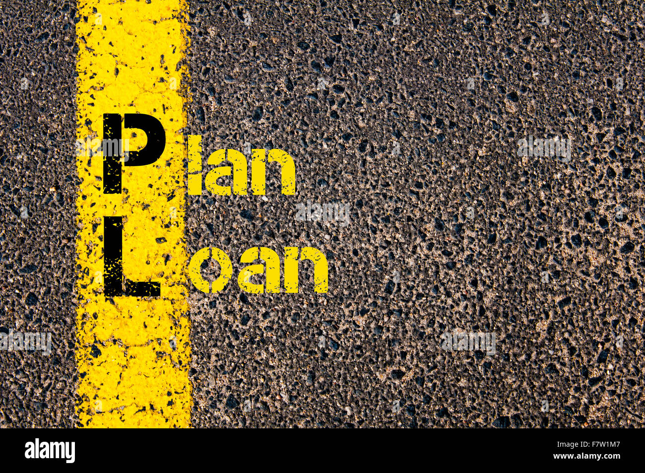 Concept image of Accounting Business Acronym PL Plan Loan written over ...