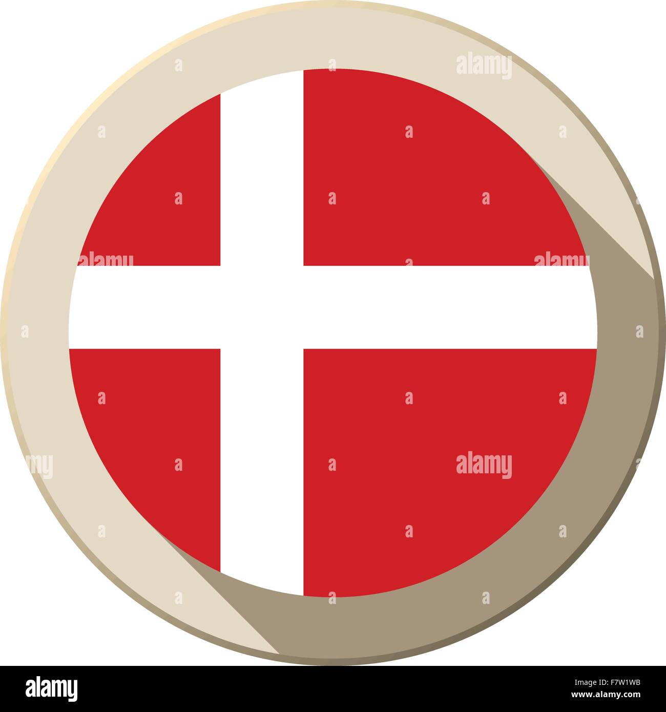 Denmark Flag Button Icon Modern Stock Vector Image & Art - Alamy