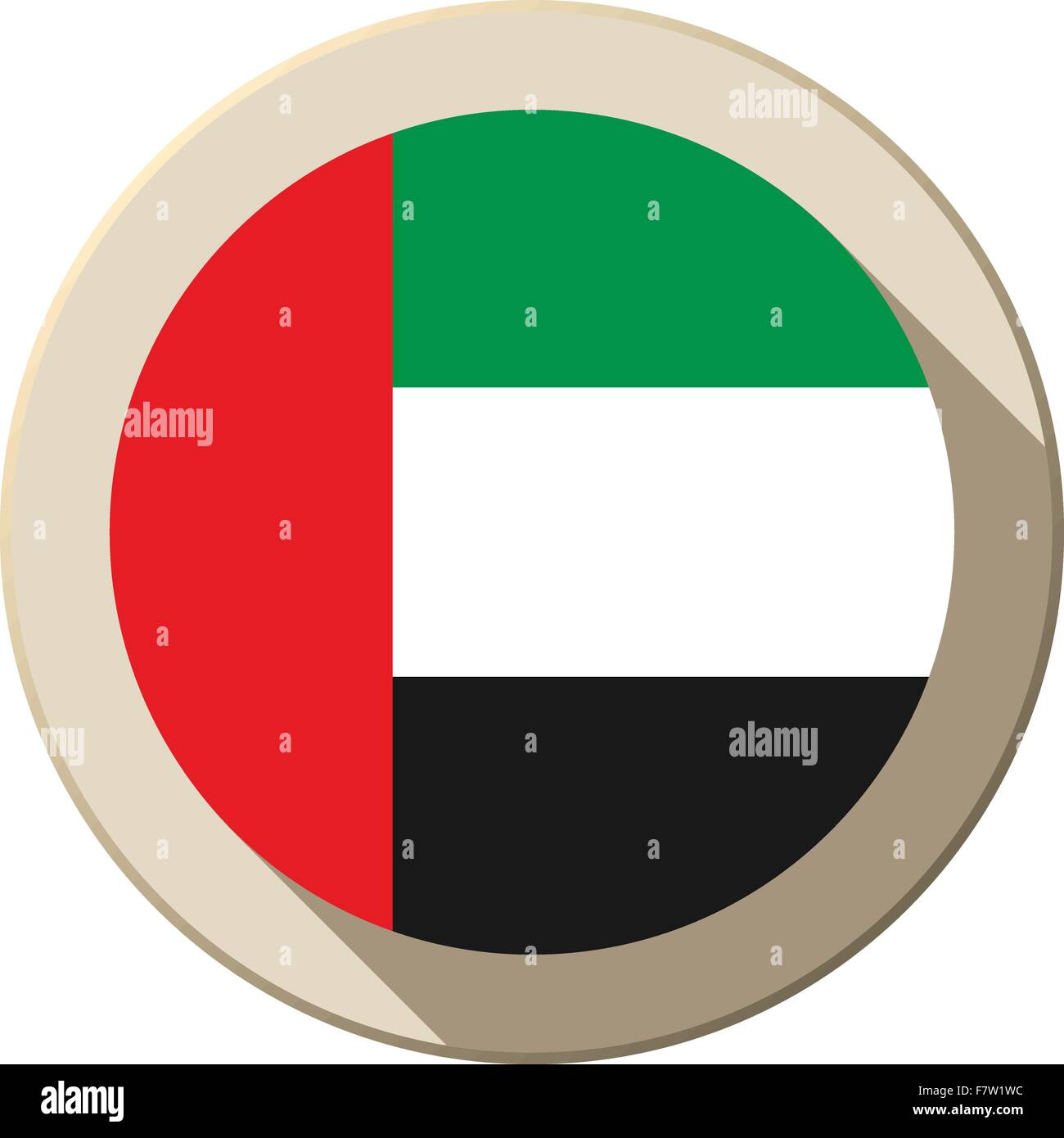 United Arab Emirates Flag Button Icon Modern Stock Vector Image & Art ...