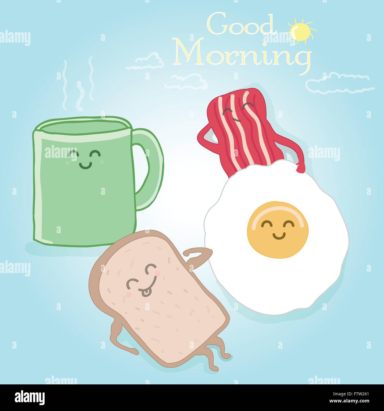 Cute breakfast morning food Stock Vector Images - Alamy