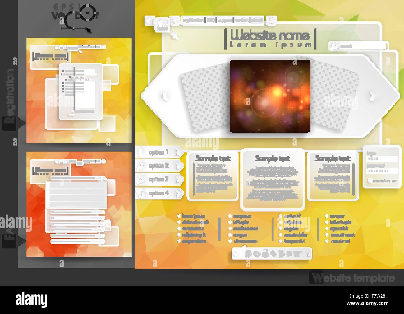 Website Design Template Menu Elements Stock Vector Image & Art - Alamy